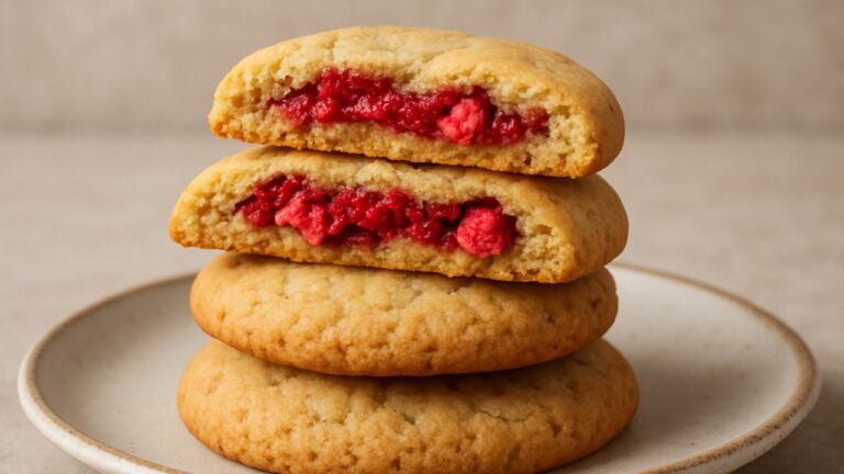 Cookie Recheado com Morango Liofilizado - Confeitaria em casa